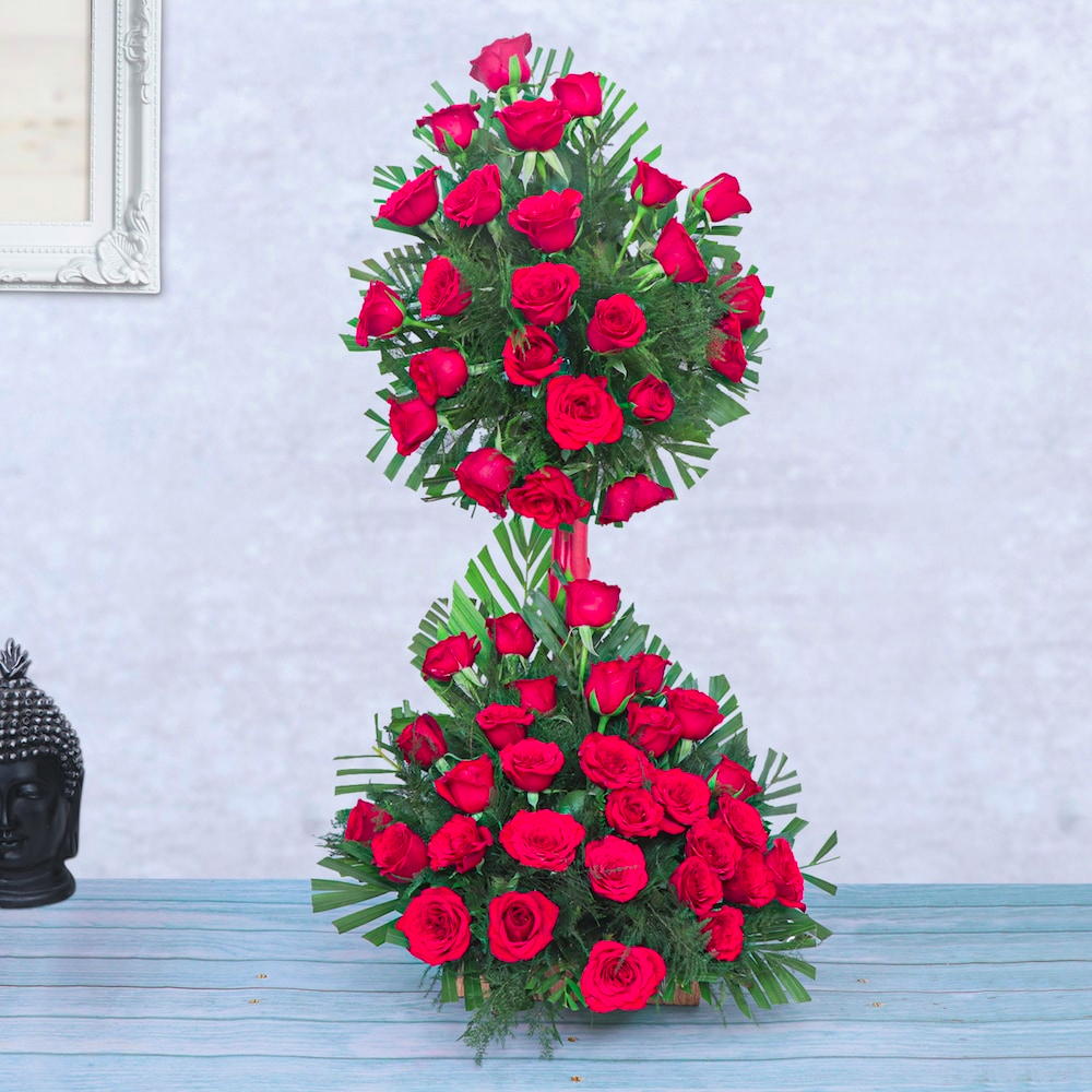 Order Online 50 Red Roses Premium Arrangement | Justmygift